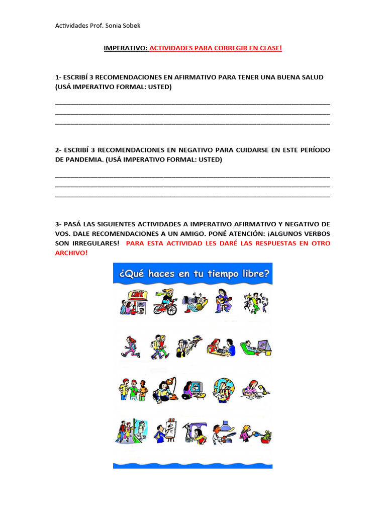 Imperativo Formal: Salud y Recomendaciones | PDF | Salud y bienestar