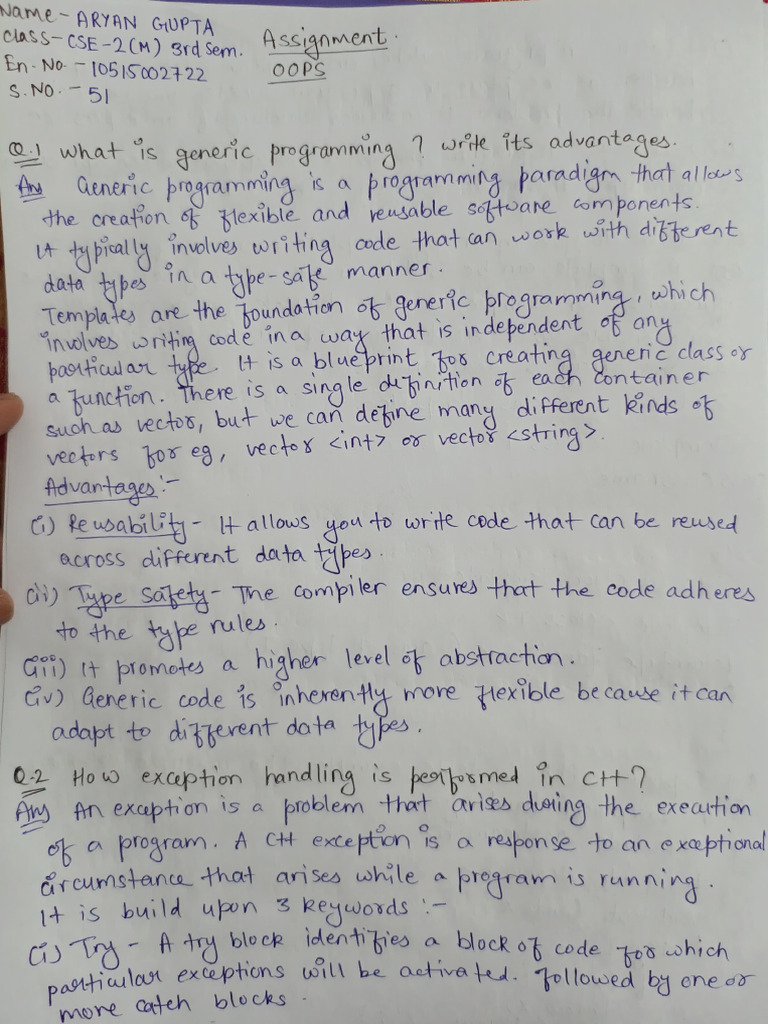 Oops Assignment 1 Pdf Computer Programming Programming Paradigms