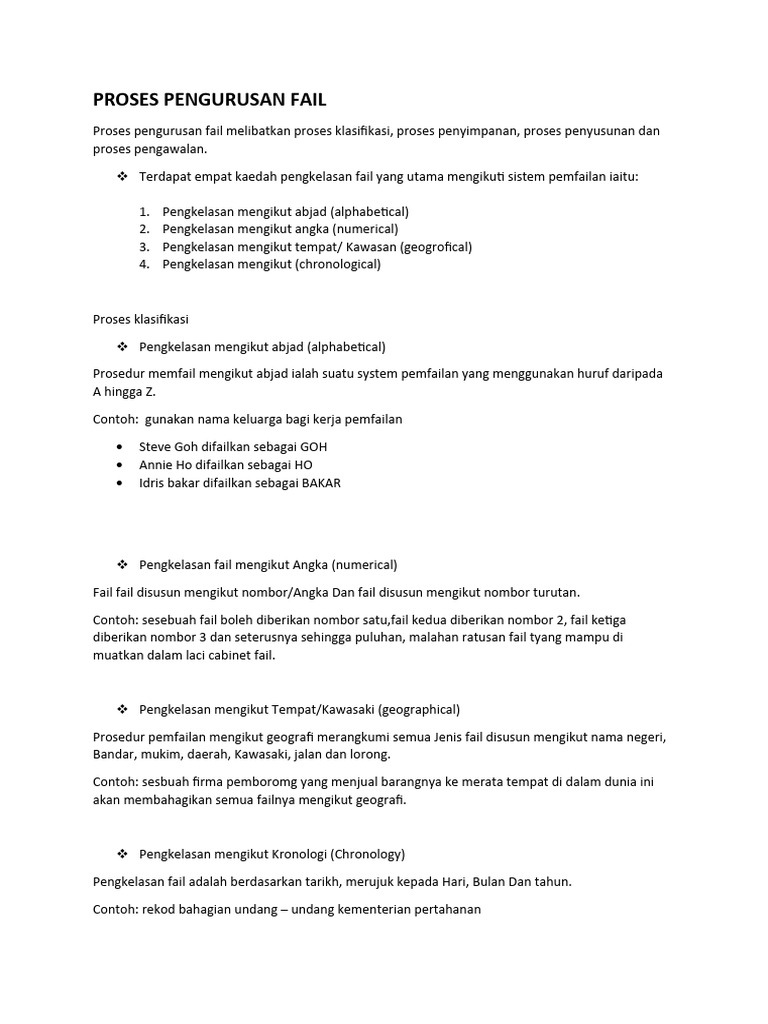 Proses Pengurusan Fail | PDF