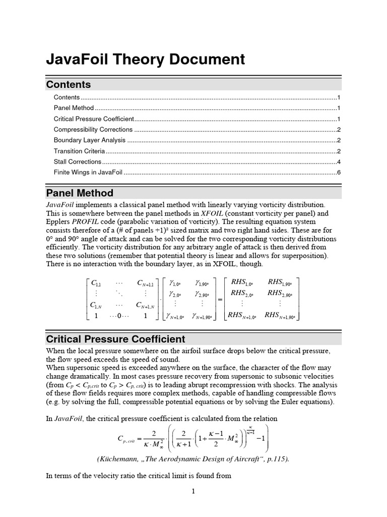 JavaFoil Theory Document | PDF