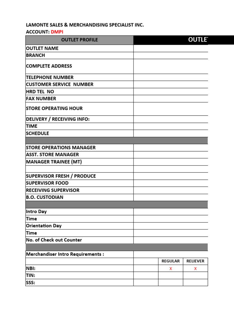 Lamonte Sales Outlet Profile Overview | PDF | Service Industries ...