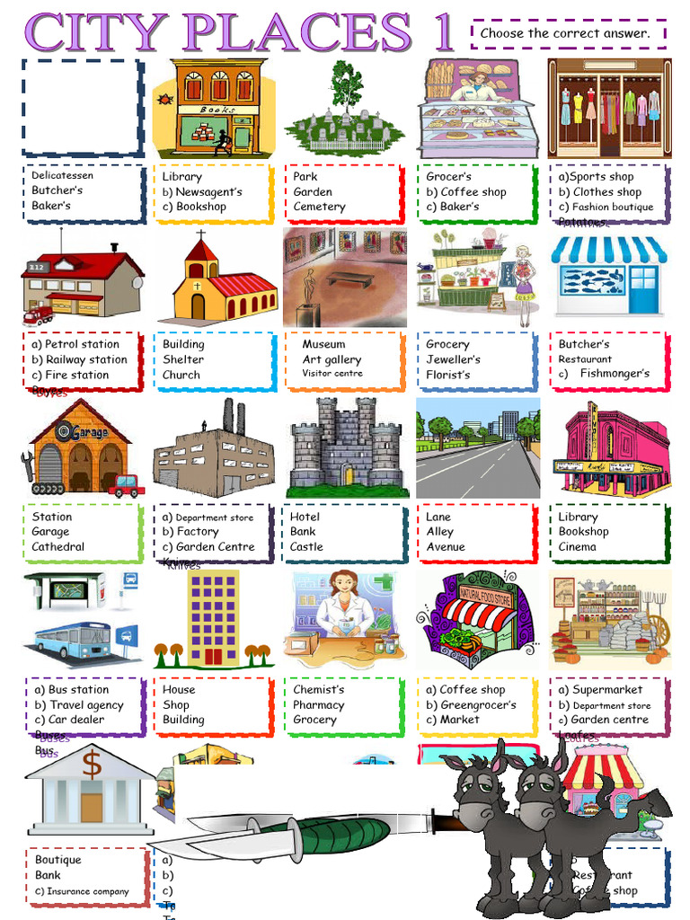 City Places Multiple Choice Activity1 Picture Dictionaries 78319 | PDF ...