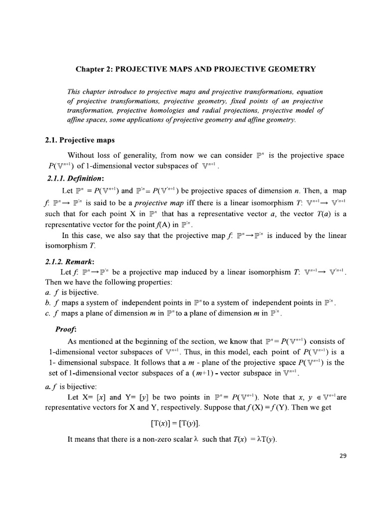 A Proj. Geometry - Chapter 2 - Sections 1-3 | PDF