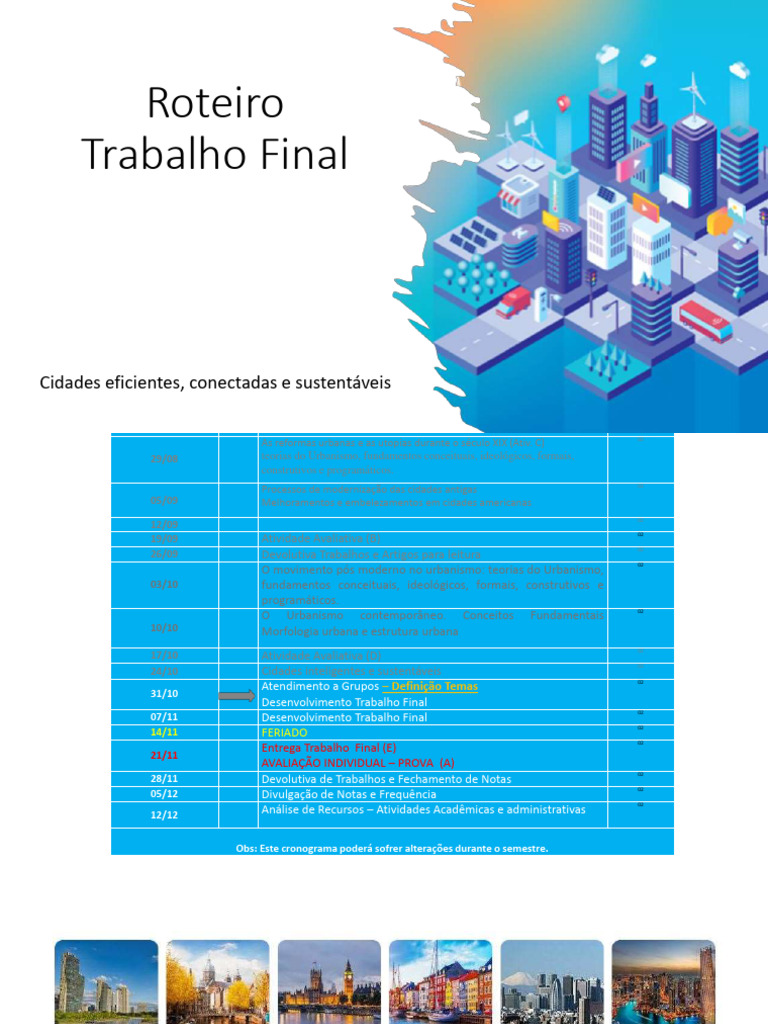 Aula Final - Roteiro Trabalho Final | PDF