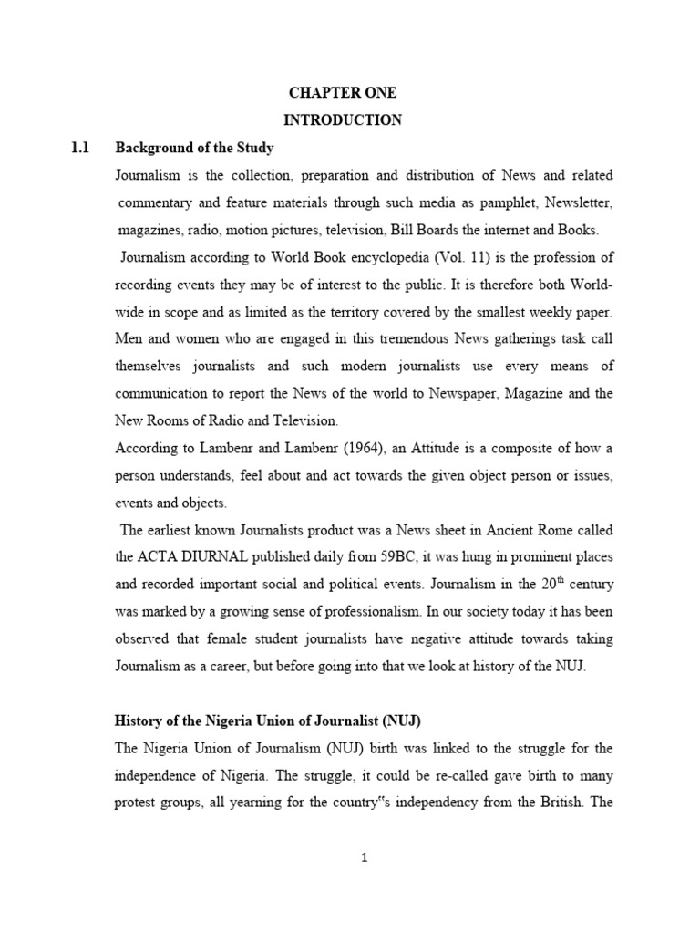 Attitude of Caritas Female Mass Communication Students Towards ...