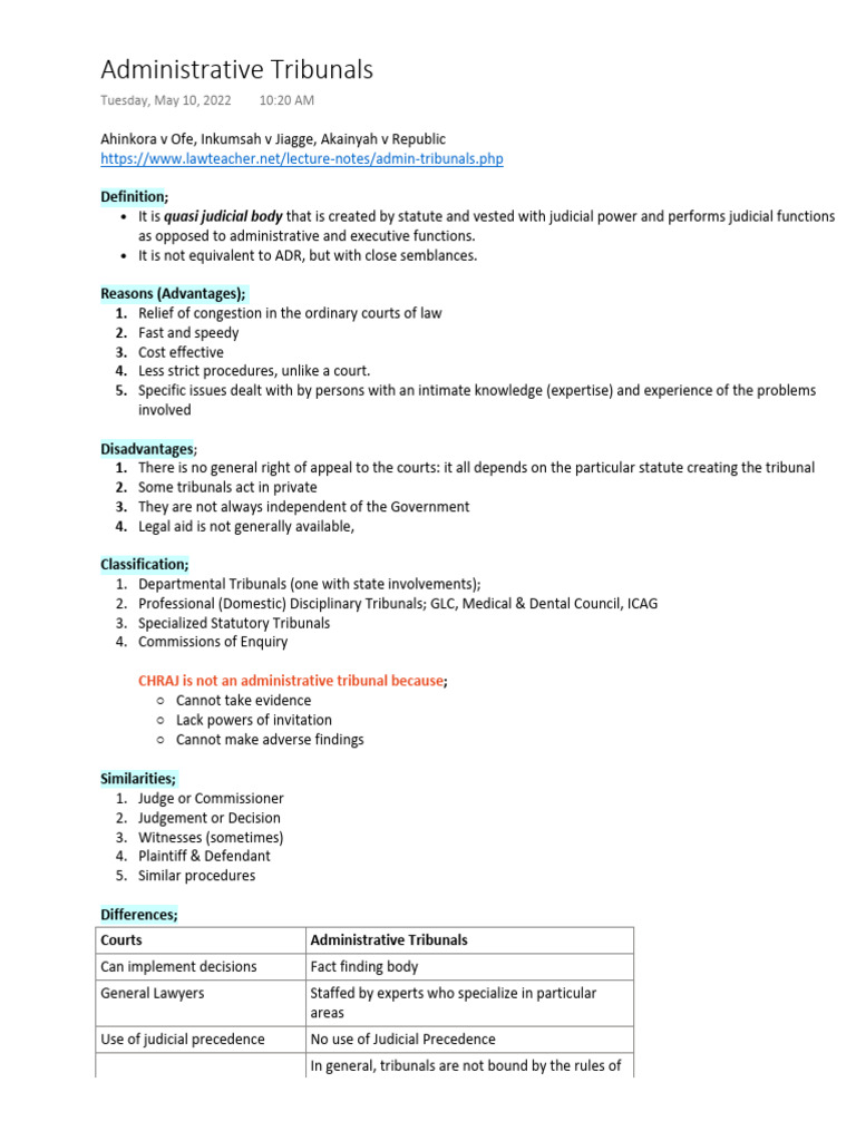 Administrative Tribunals | PDF