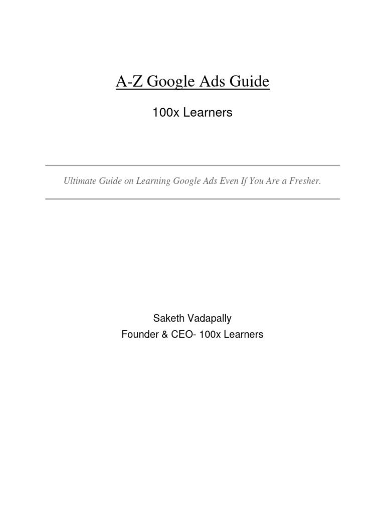 A Z Google Ads Guide | PDF | Search Engine Optimization | Advertising