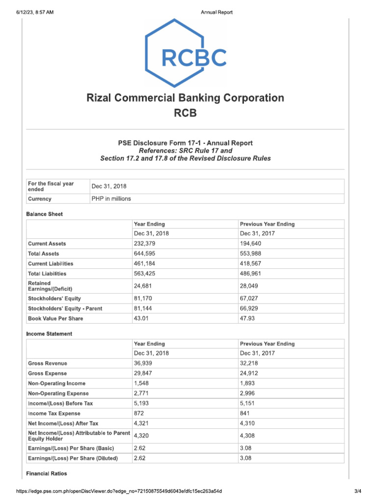 RCB | PDF | Stocks | Securities (Finance)