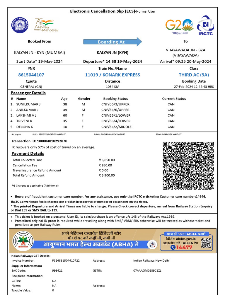 Cancel 8615044107 | PDF | Identity Document | Payments