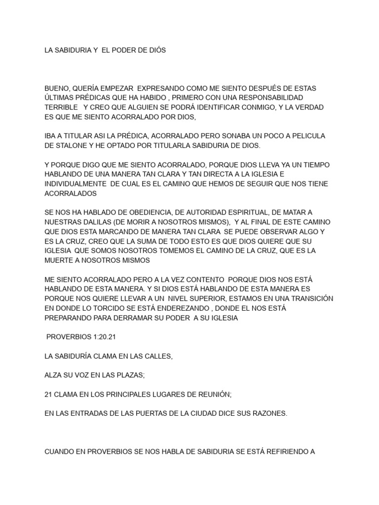 Sabiduría y Poder de Dios en la Cruz | PDF | Jesús | Dios