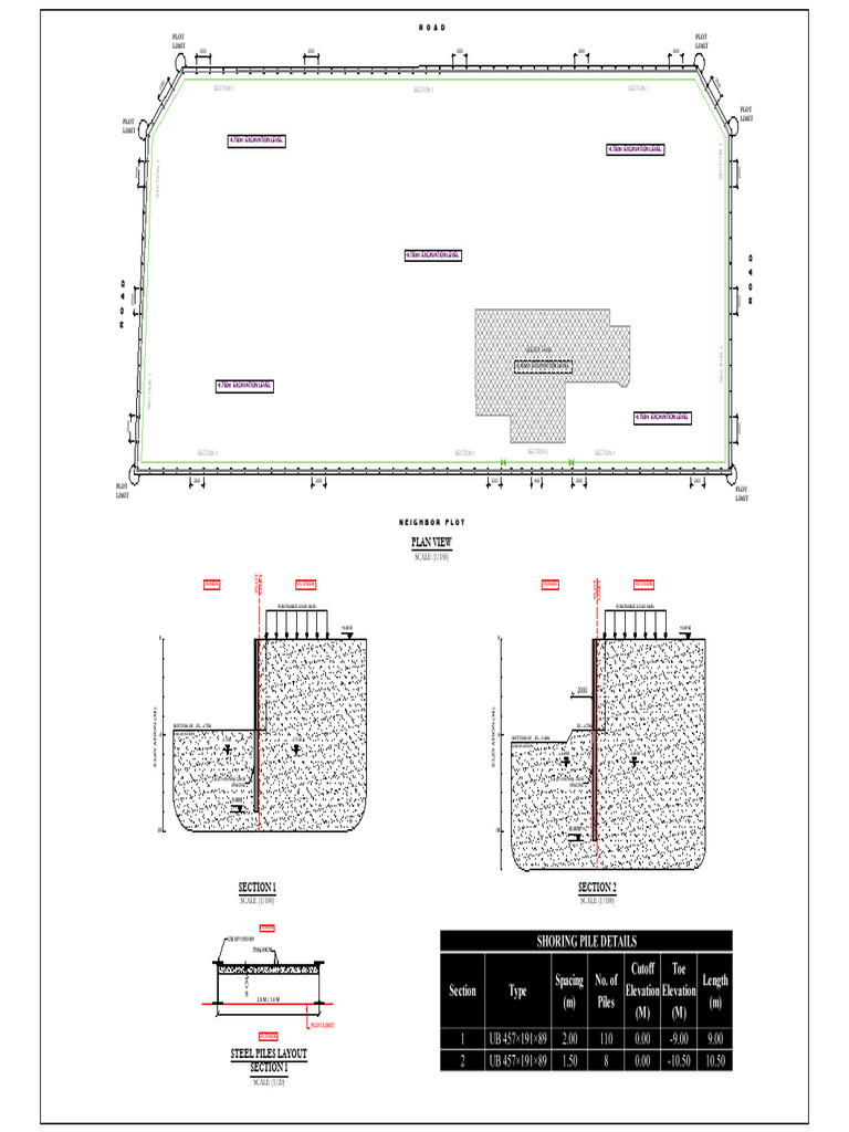 Shoring Shop Drawing | PDF