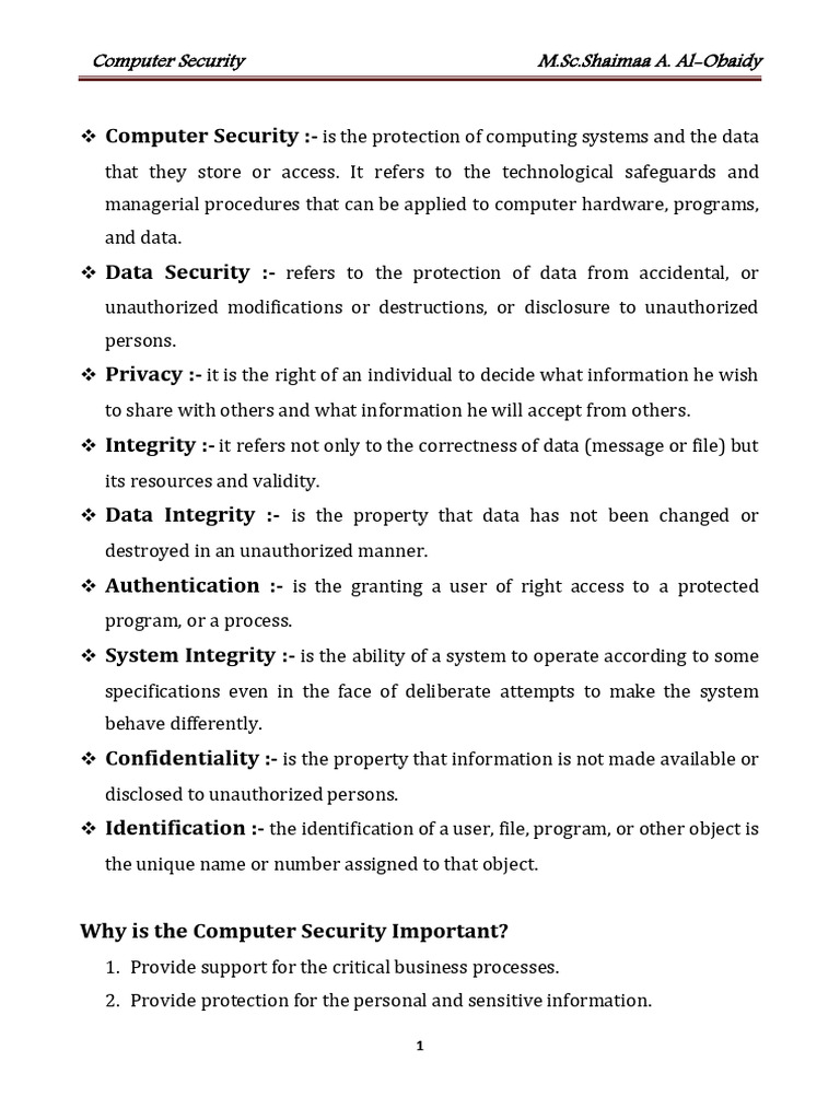 Computer Security وحدة الانترنت | PDF | Cryptanalysis | Cryptography