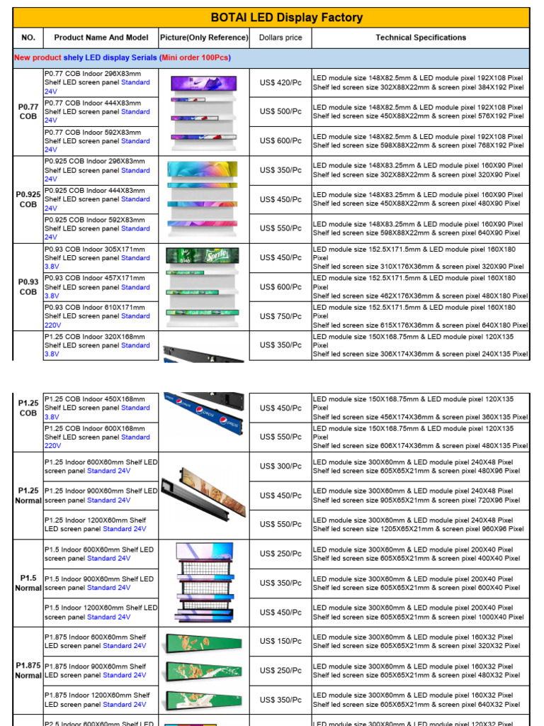 LED Display Product Catalog | PDF | Pixel | Information And ...