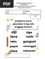 LKPD Menulis Menebalkan Huruf Kelas 1 Bahasa Indonesia | PDF