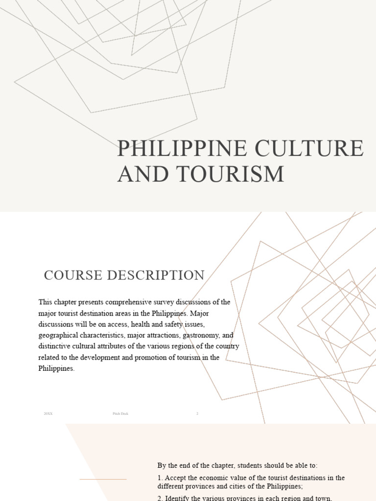 Philippine Tourism and Culture Overview | PDF | Philippines | Tourism