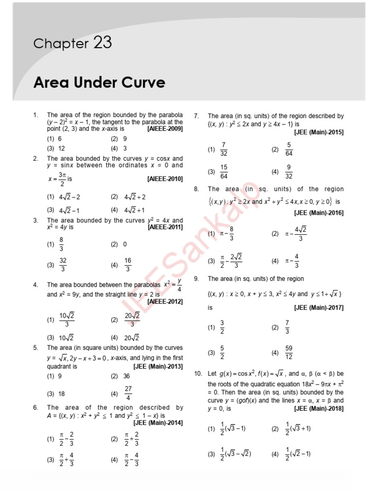 23.area Under Curve - Watermark | PDF | Area | Elementary Geometry
