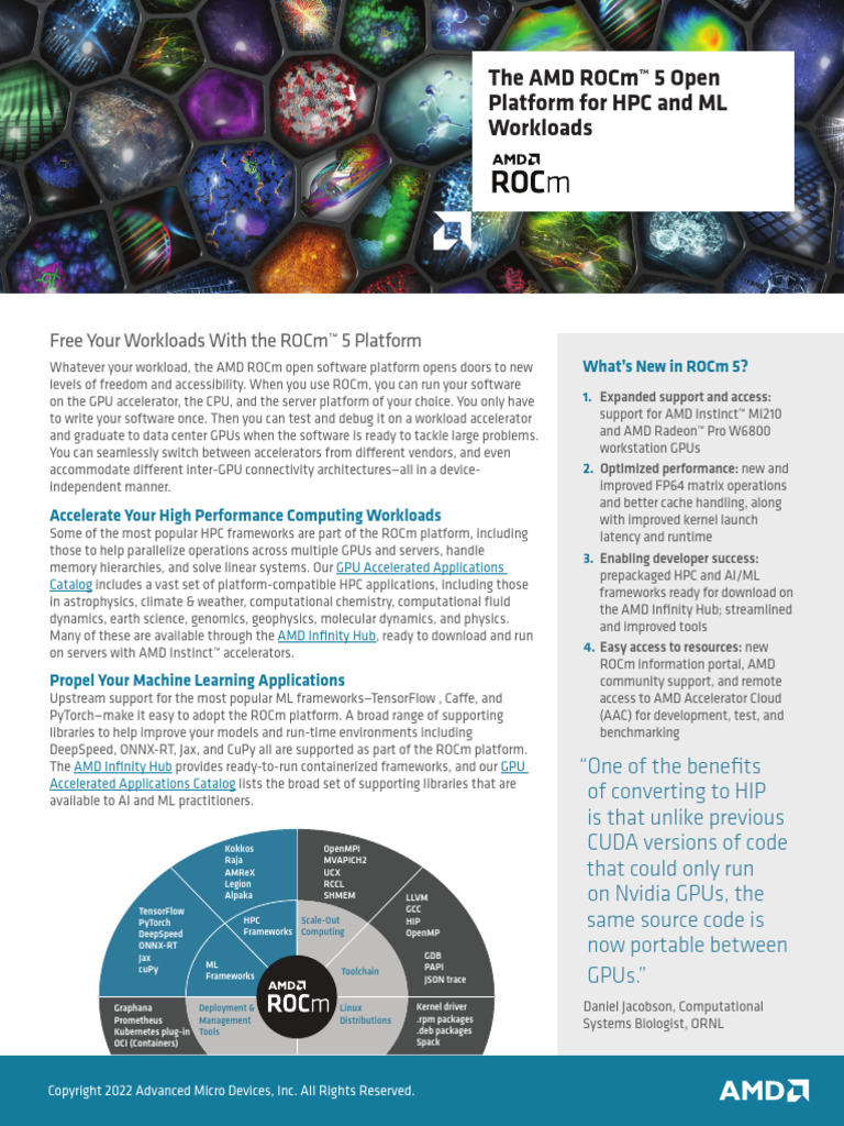 The Amd Rocm 5 Open Platform For HPC and ML Workloads | PDF | Software ...