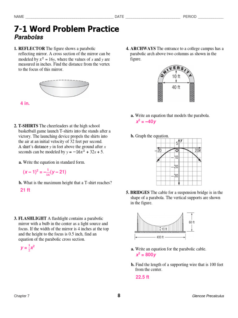 7.1 Word Problem Ans | PDF