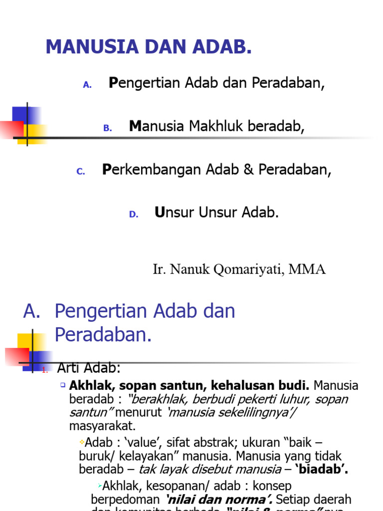 Manusia Dan Adab | PDF | Filsafat | Sains & Matematika