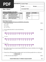Grade 8 Mathematics Term 1 2025 Opener Exam | PDF | Mathematics