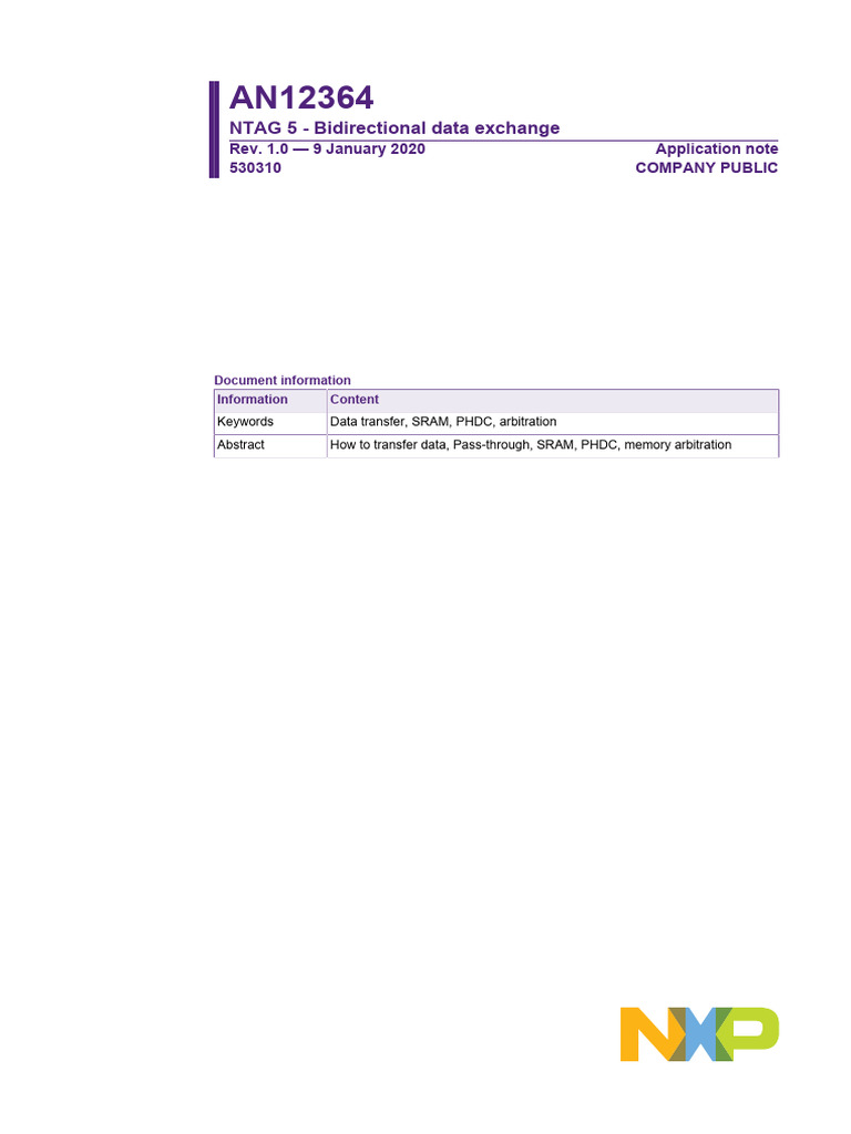 AN12364 - Bidirectional Data Exchange | PDF | Computer Memory | Damages