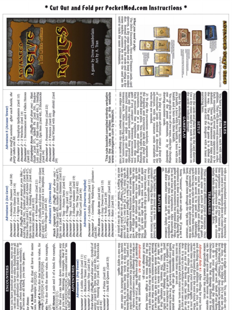 Delve Interactive Game Rules | PDF | Dice | Tabletop Games