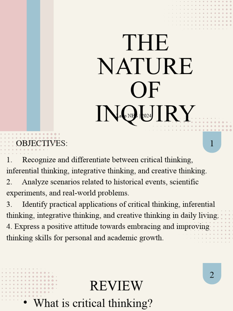 Types of Thinking in Inquiry Activities | PDF | Thought | Critical Thinking