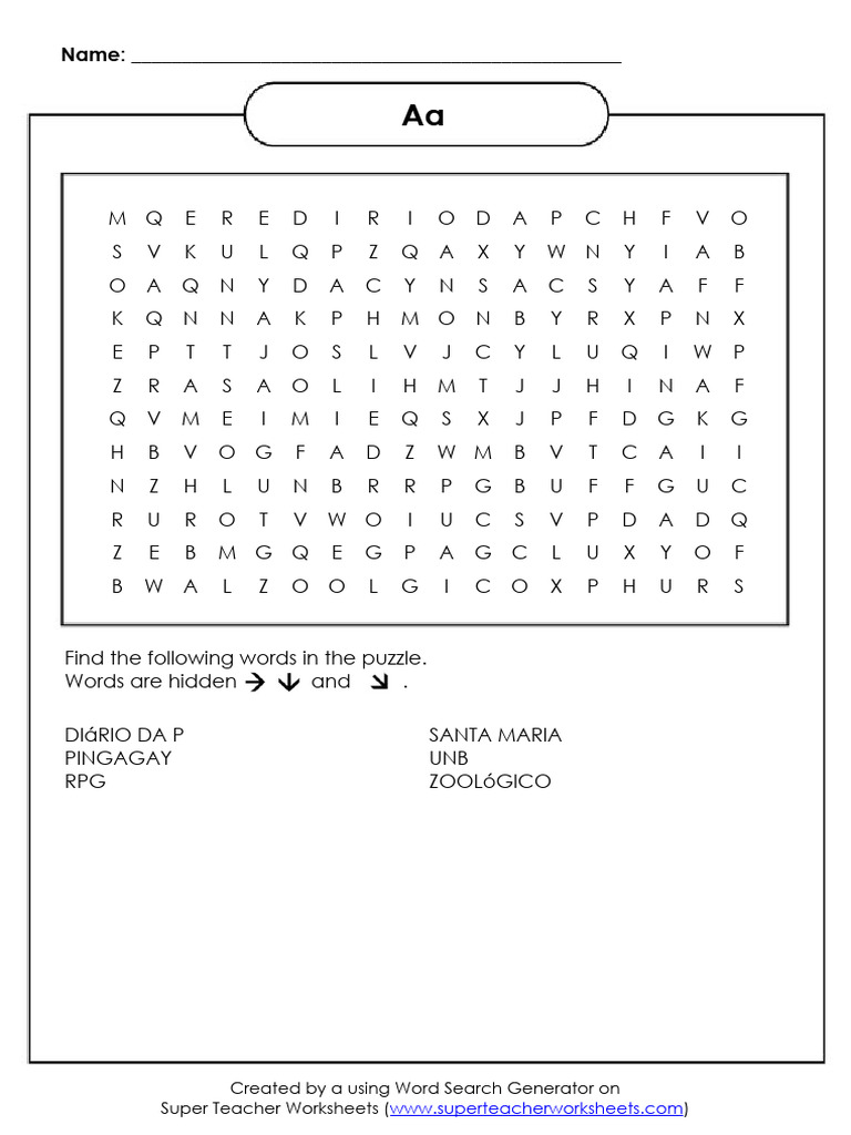 Super Teacher Worksheets Aa | PDF | Word Search | Puzzles