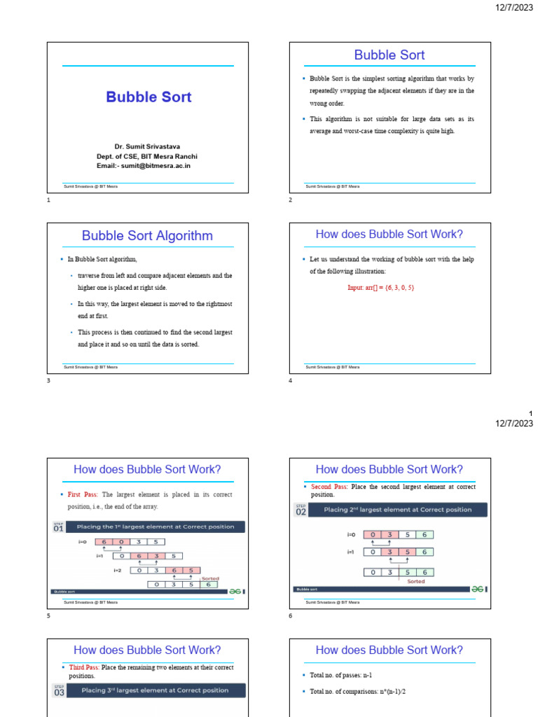 Bubble Sort | PDF | Software Engineering | Computing