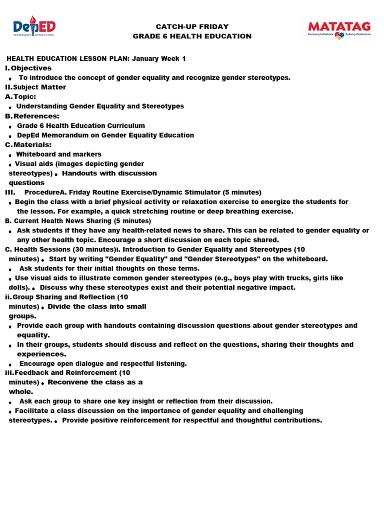 Grade 6 Health | PDF | Health Education | Physical Fitness