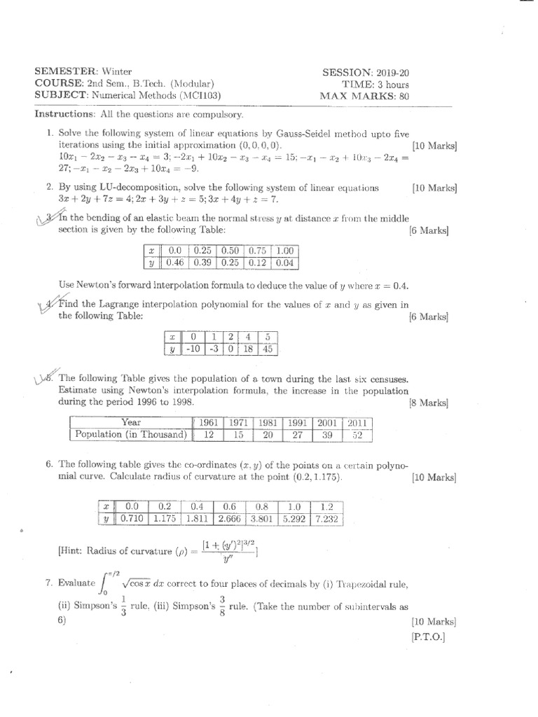 Numerical Methods 3 | PDF