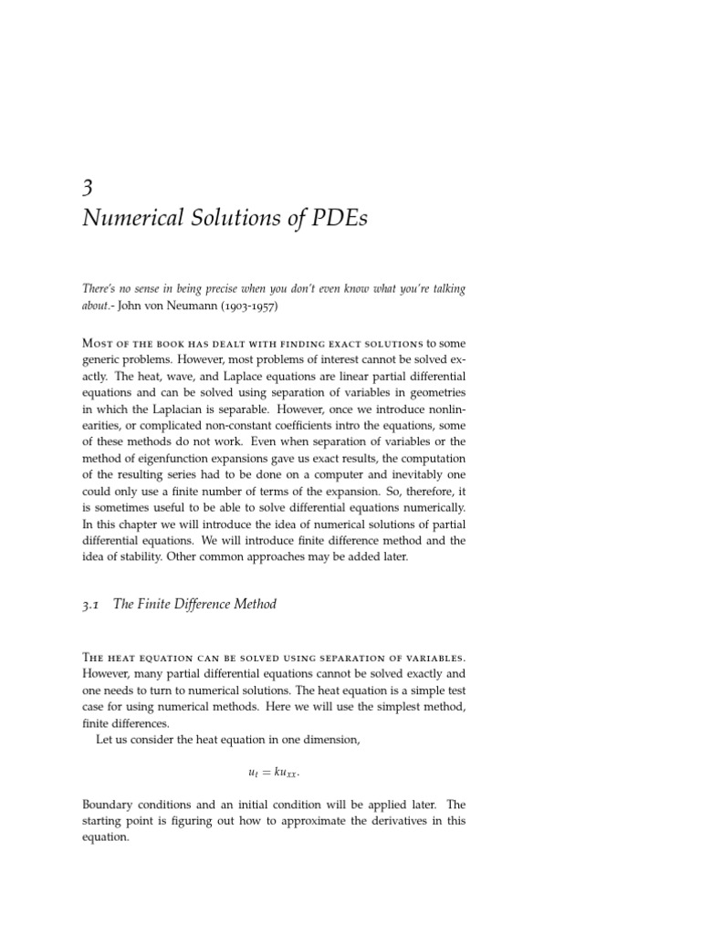 Numerical PDE | PDF | Partial Differential Equation | Differential Equations