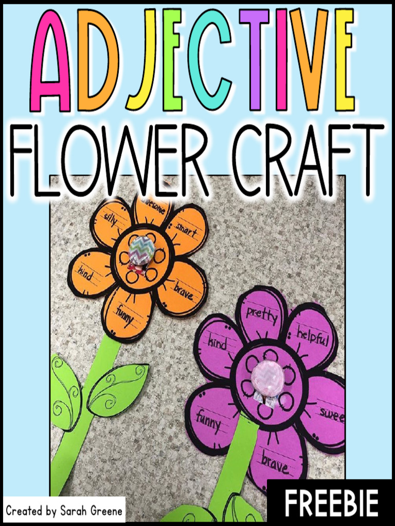 Adjective Flower Freebie For Spring | PDF