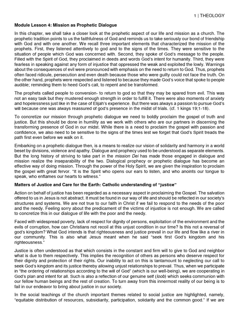 Mission As Prophetic Dialogue | PDF | Love | Jesus