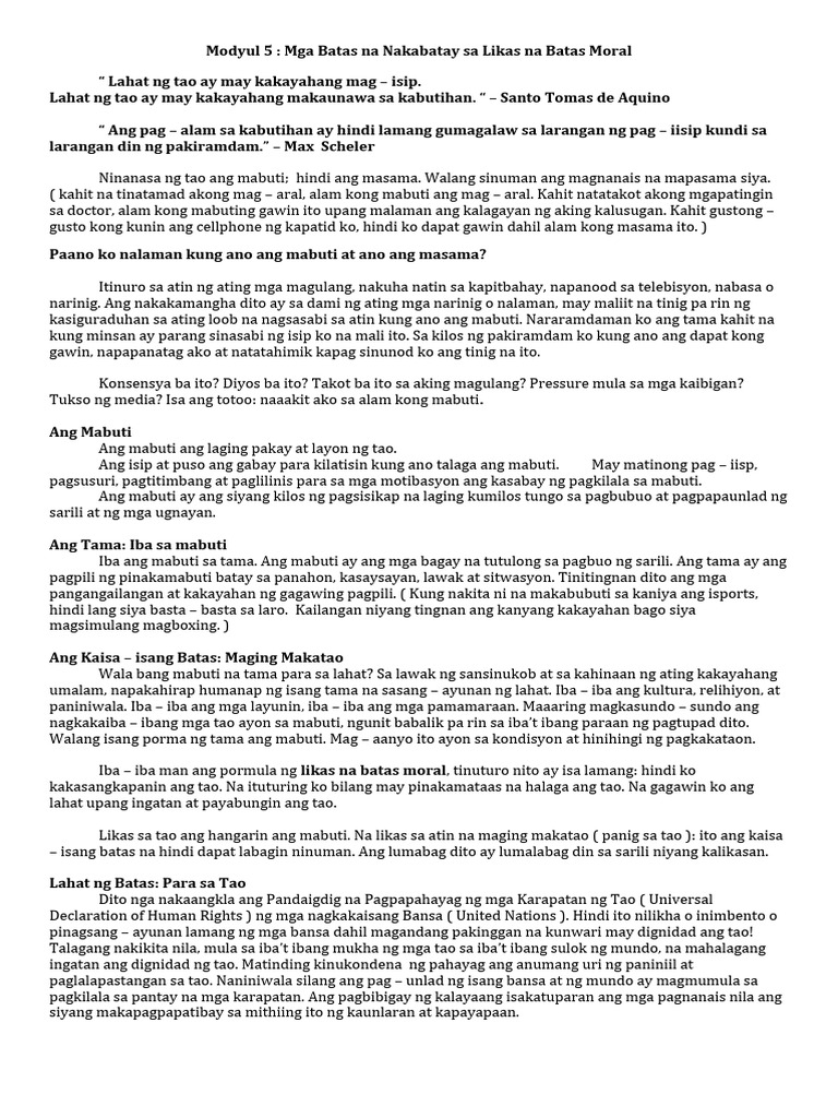 Modyul 5 Lecture | PDF