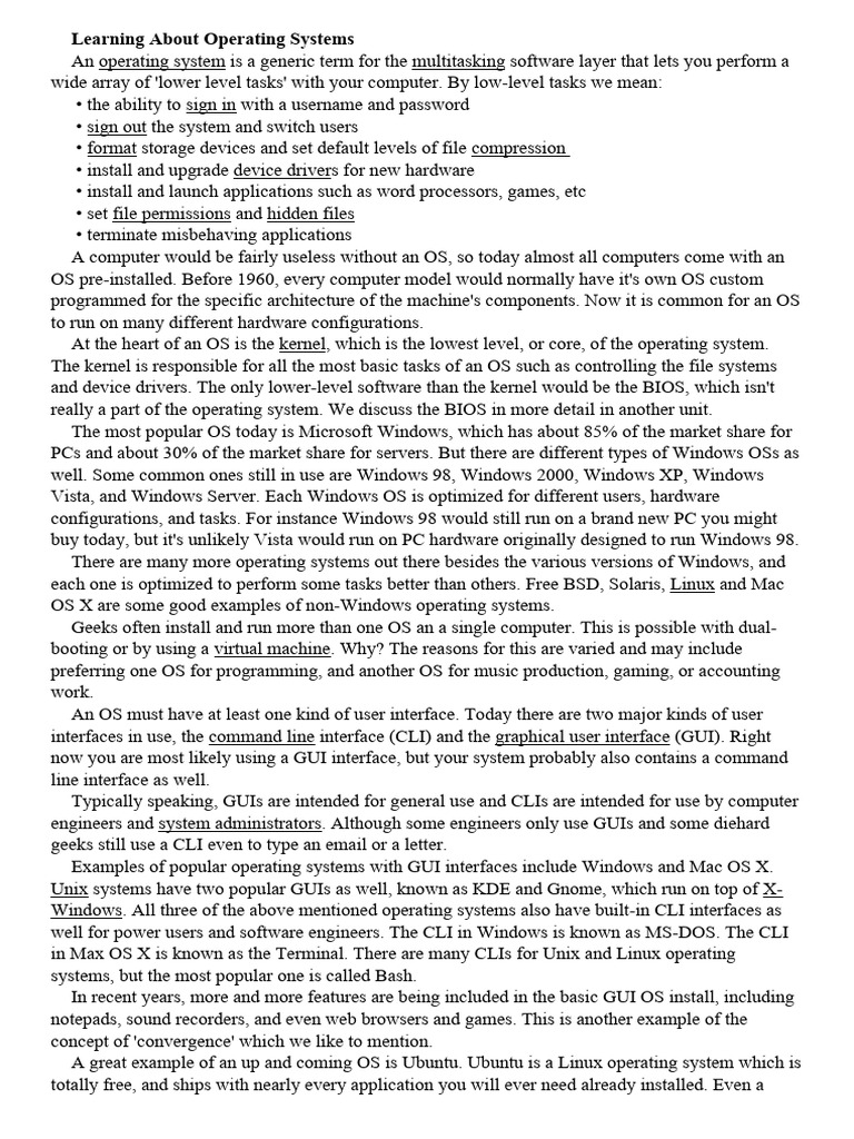 Understanding Operating Systems Basics | PDF | Operating System | Graphical User Interfaces