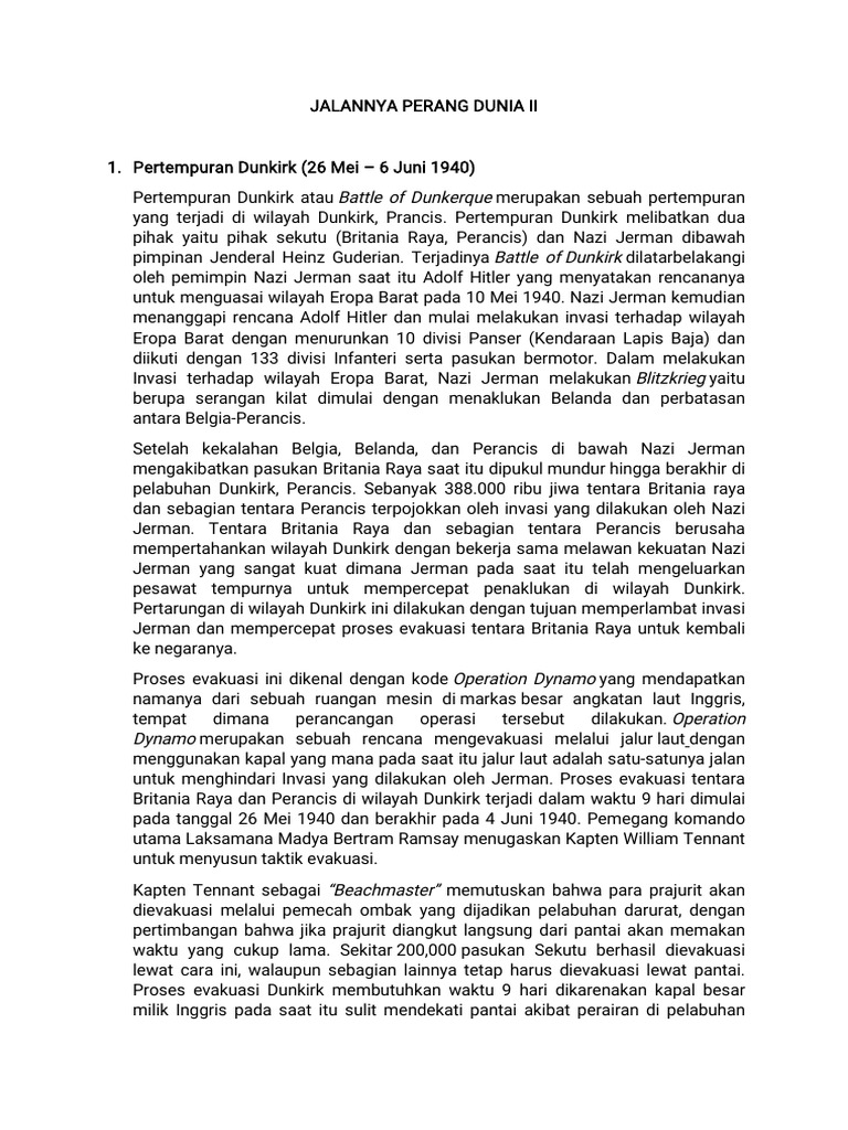 Jalannya Perang Dunia II | PDF Jalannya Perang Dunia II | PDF