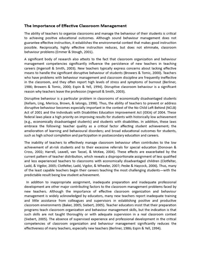 Effective Classroom Management Strategies | PDF