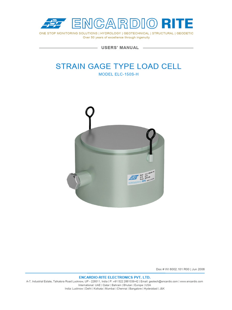 ELC 150S H Load Cell - Compression High Capacity | PDF | Electrical ...