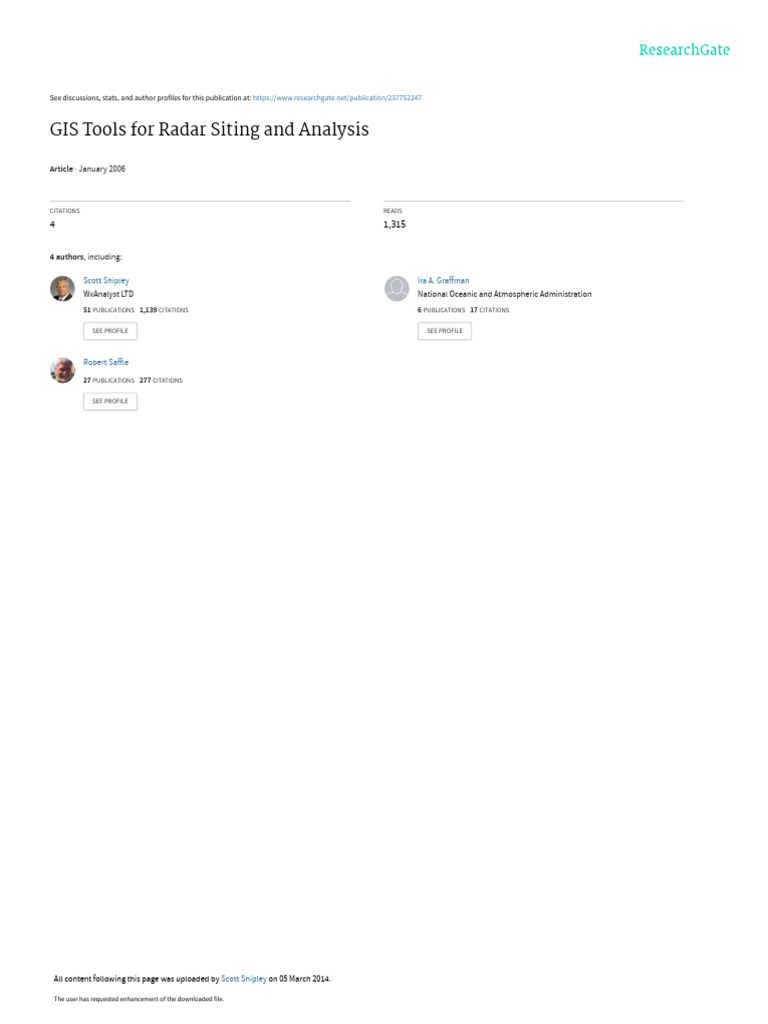 GIS Tools For Radar Siting and Analysis | PDF | Geographic Information System | Radar