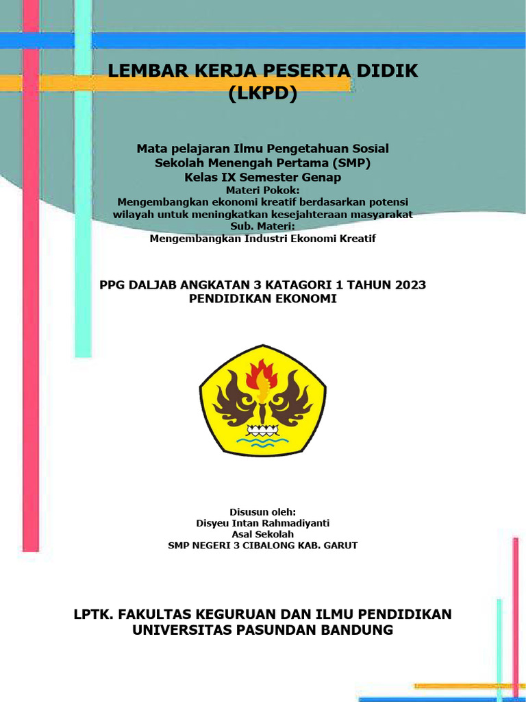 LKPD - IPS - KELAS IX EKONOMI KREATIF - DIYEU iNTAN RAHMADIYANTI | PDF