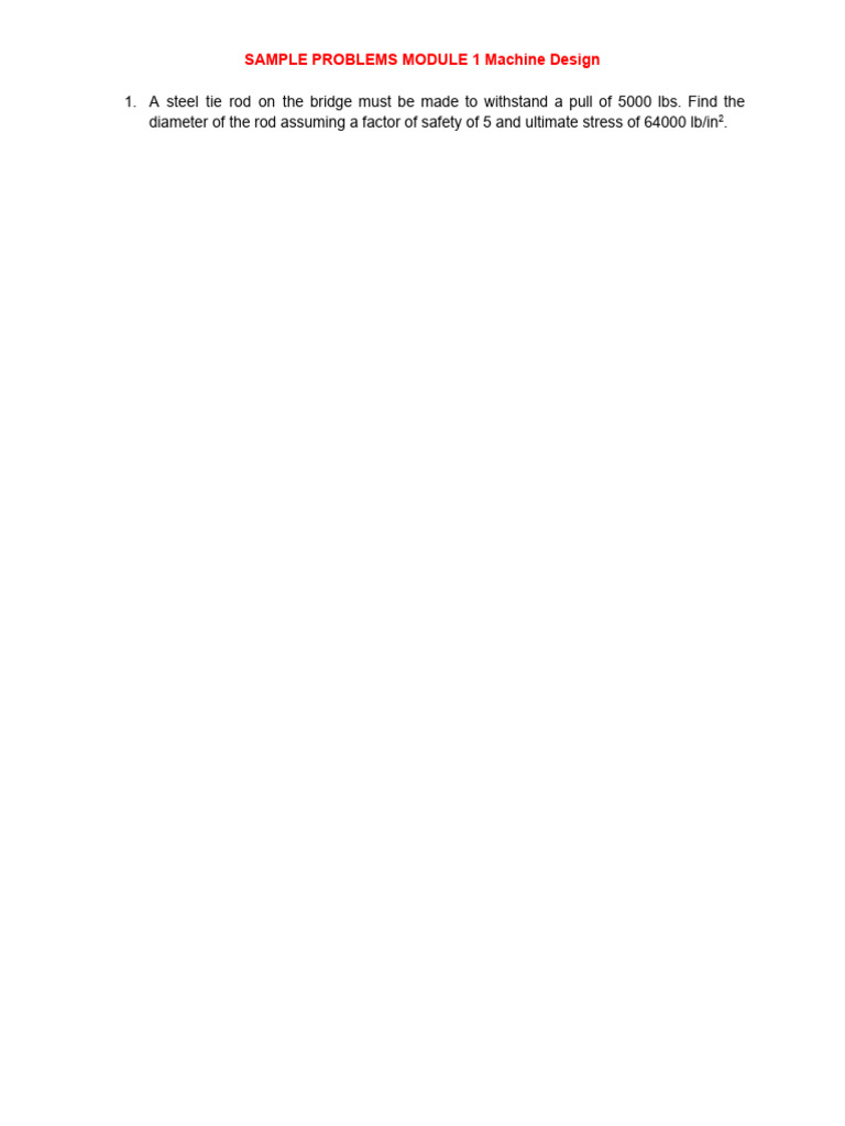 Machine Design - Sample Problem | PDF