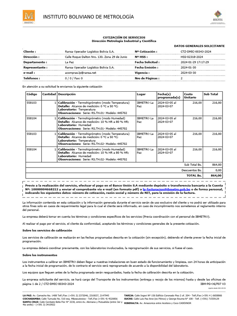 CTZ DMIC 00343 2024 - Firmado | PDF | Laboratorios | Calibración