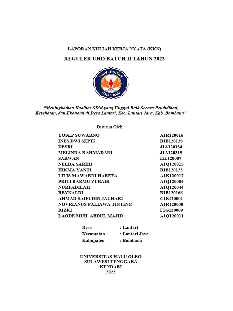 Laporan Kelompok KKN | PDF