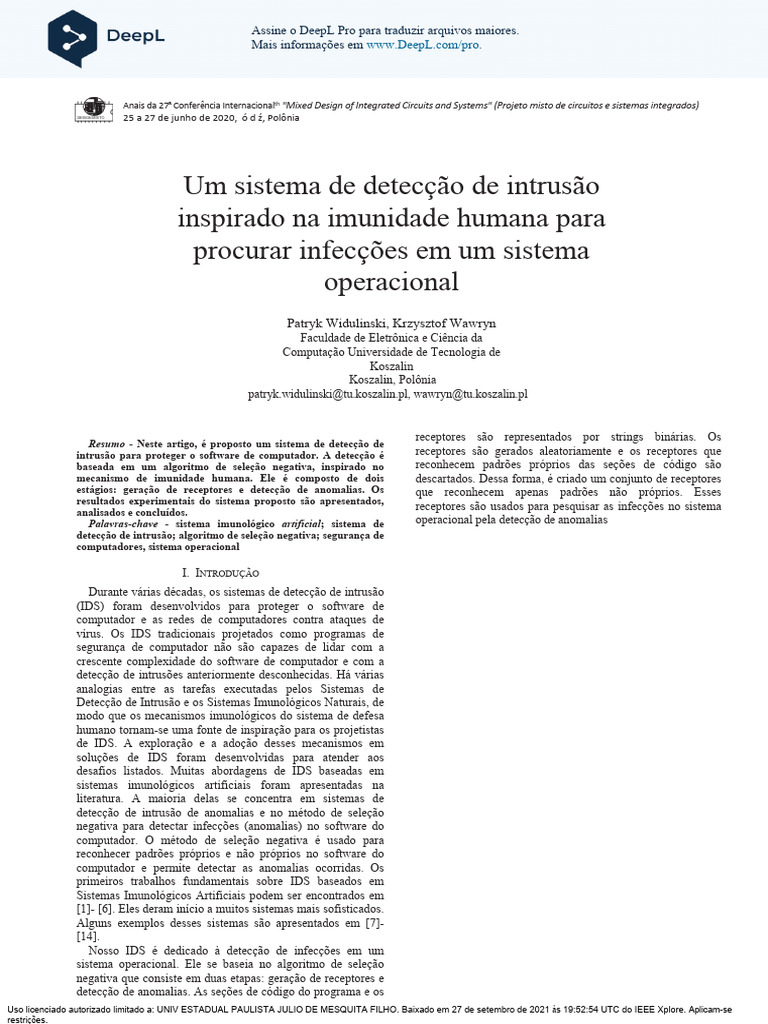 A Human Immunity Inspired Intrusion Detection System To Search For