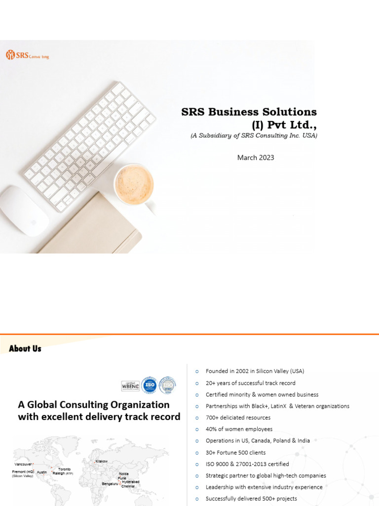 SRS Business Solutions Overview 2023 | PDF | Cloud Computing | Analytics