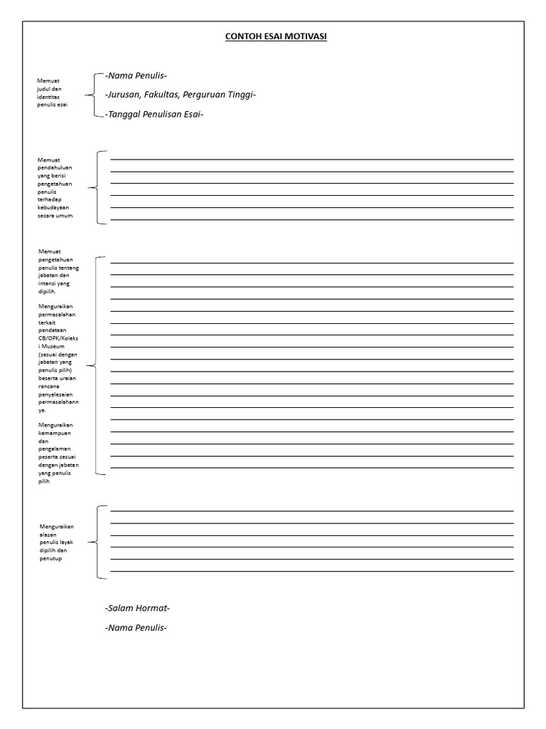 Contoh Esai Motivasi - Program Magang Bersertifikat Kebudayaan | PDF