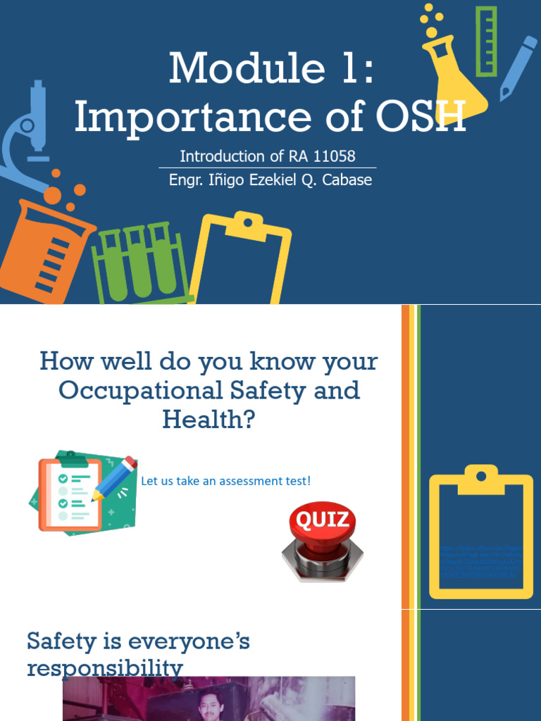 01 Introduction To OSH | PDF | Occupational Safety And Health | Employment