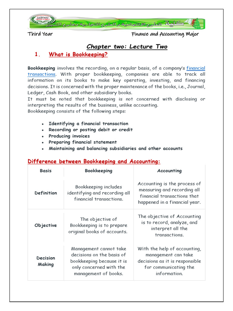 Chapter 2 Lecture 2 | PDF | Debits And Credits | Bookkeeping