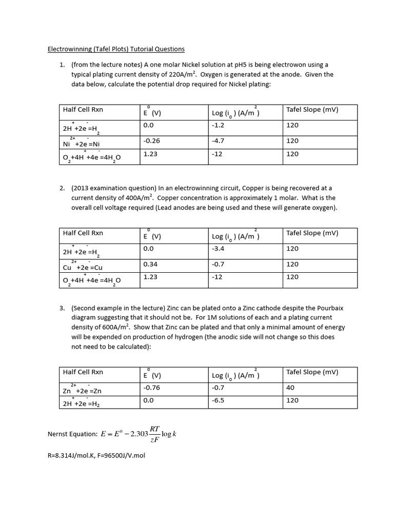 Electrowinning Tutorial With Q2 Guide | PDF | Anode | Chemistry